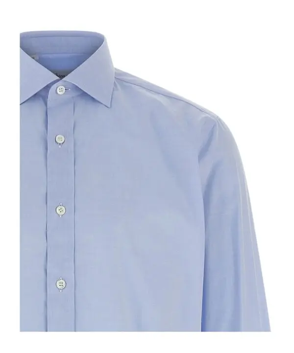 Brioni Long-sleeved Buttoned Shirt - Light Blue