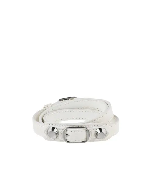 Balenciaga Double-wrap Buckle Bracelet - Optical White/bright Silver