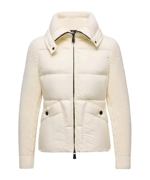 Moncler Paneled Zip-up Jacket - White
