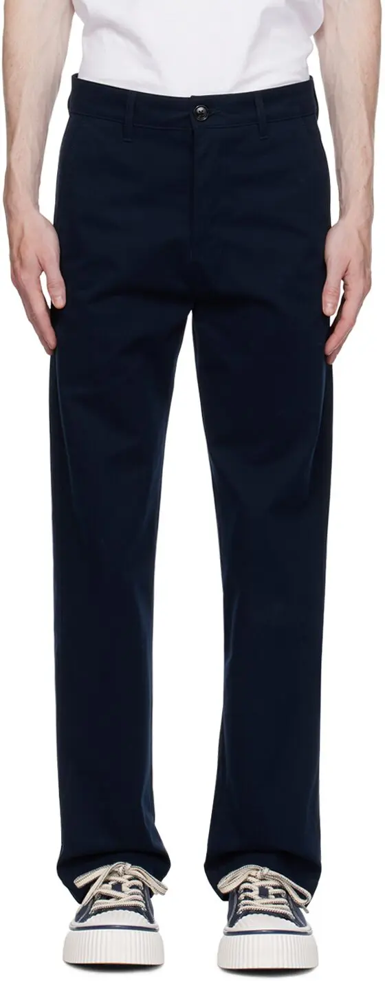 AMI Paris Straight-leg Trousers - Blue