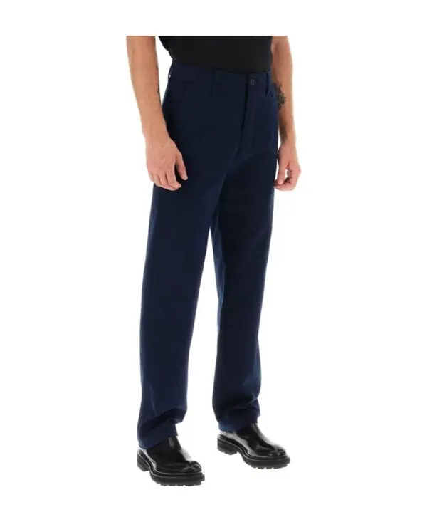 AMI Paris Straight-leg Trousers - Blue