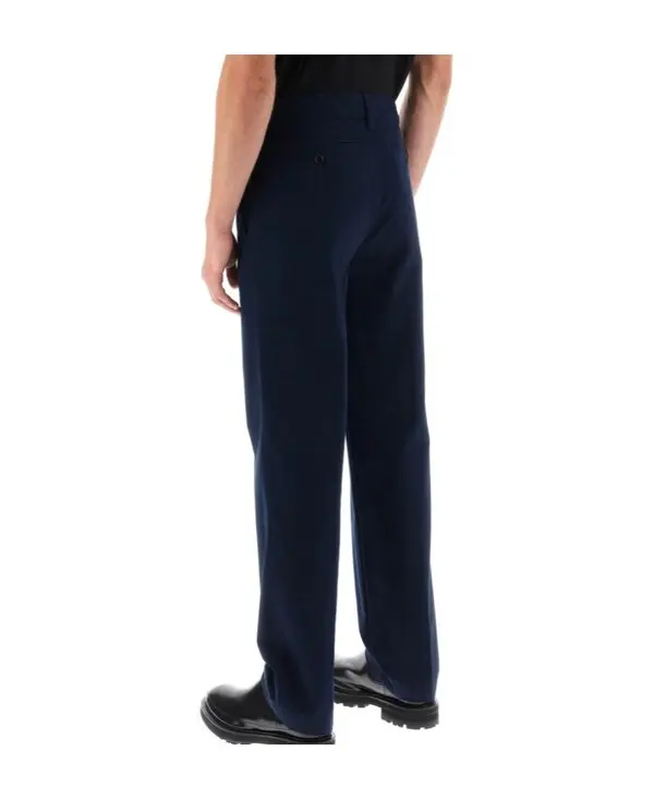 AMI Paris Straight-leg Trousers - Blue