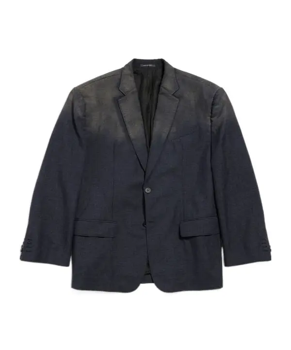 Balenciaga Distressed Detailed Oversized Blazer