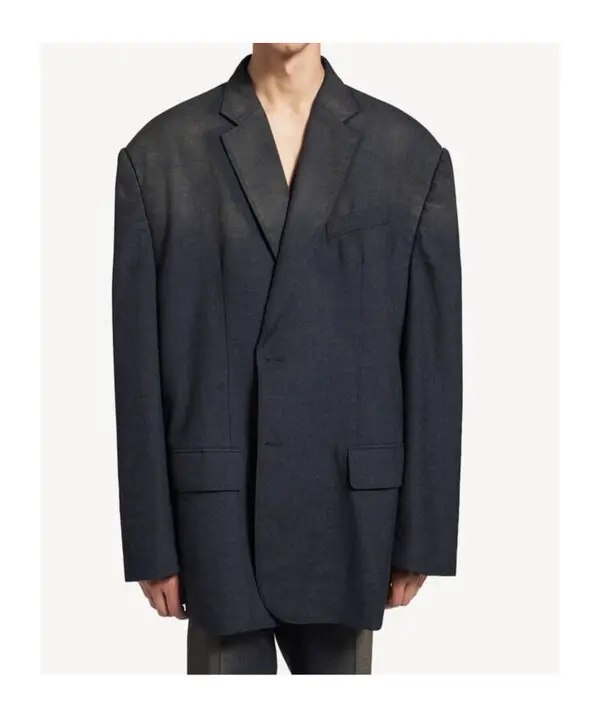 Balenciaga Distressed Detailed Oversized Blazer