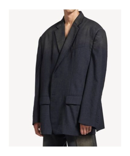 Balenciaga Distressed Detailed Oversized Blazer