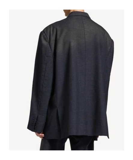 Balenciaga Distressed Detailed Oversized Blazer