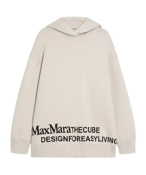 Max Mara Logo Detailed Long-sleeved Hoodie - Beige