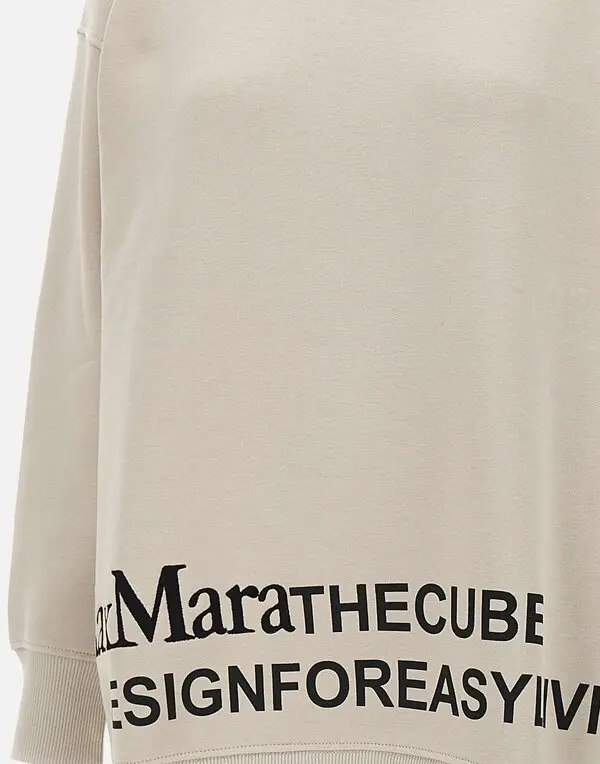 Max Mara Logo Detailed Long-sleeved Hoodie - Beige