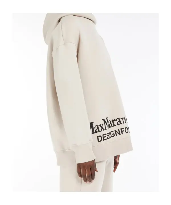 Max Mara Logo Detailed Long-sleeved Hoodie - Beige
