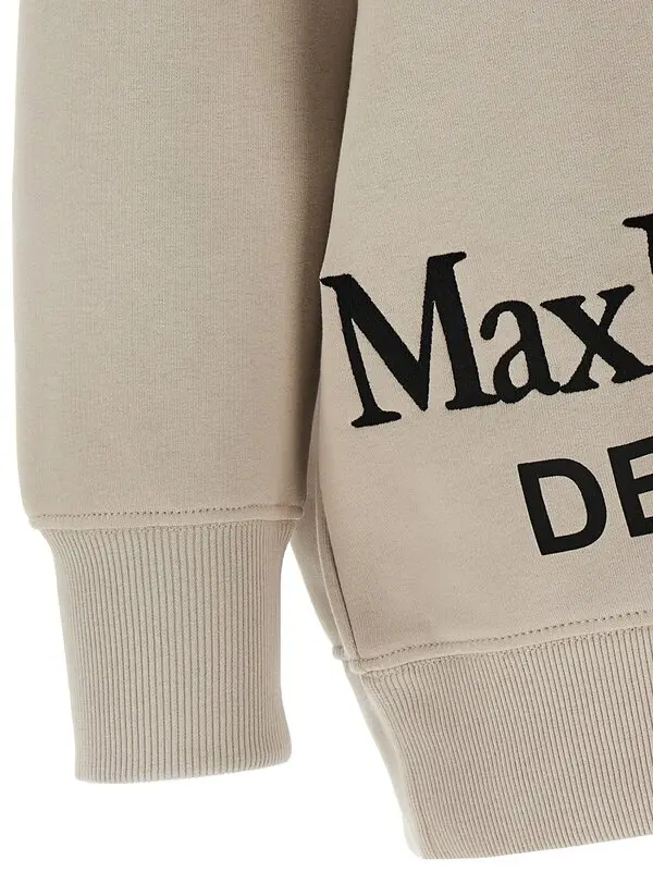 Max Mara Logo Detailed Long-sleeved Hoodie - Beige