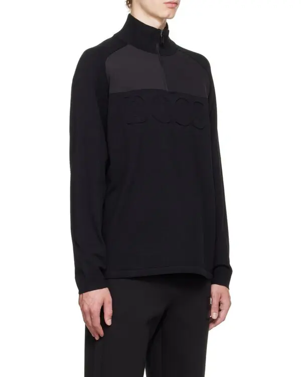 Hugo Boss Logo Quarter Zip Sweater