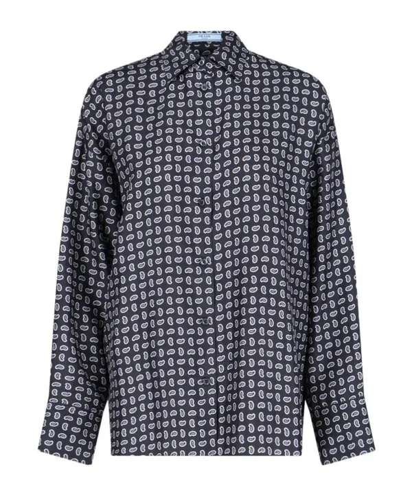 Prada Printed Twill Silk Shirt