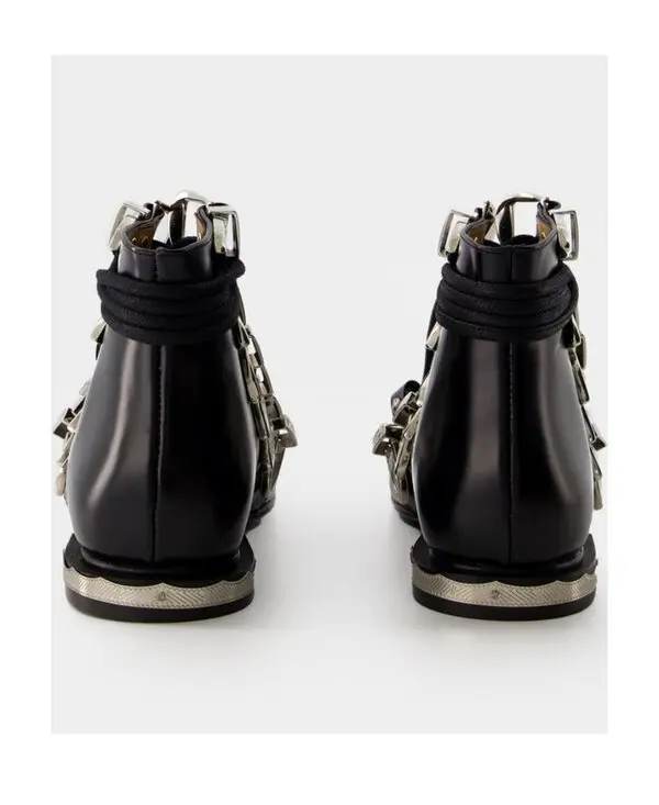 Toga Buckled Lace-up Ankle Boots