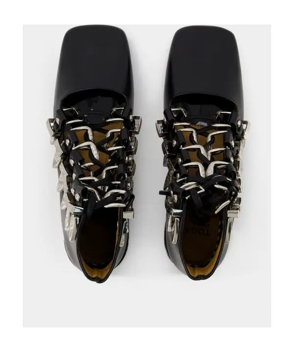 Toga Buckled Lace-up Ankle Boots
