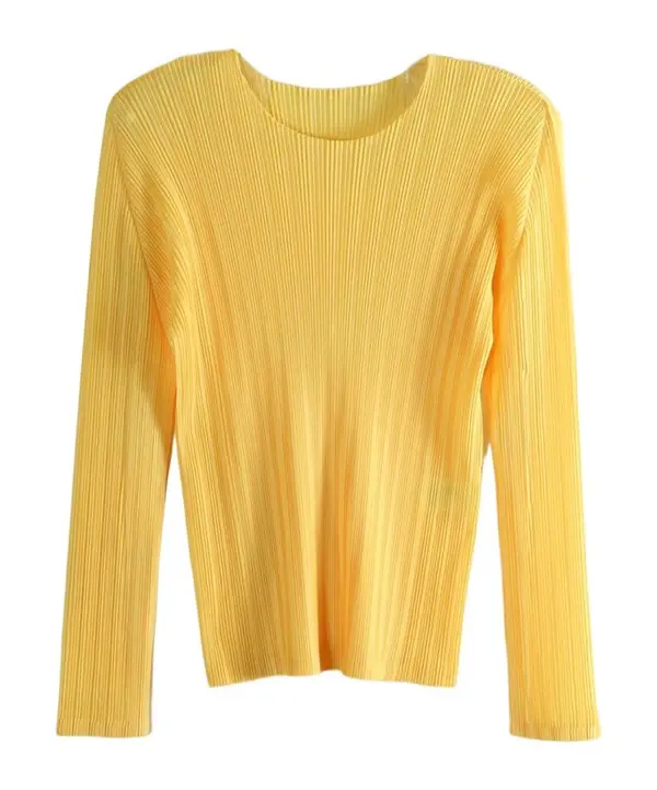 PLEATS PLEASE BY ISSEY MIYAKE Rib Pleats Long Sleeve Top