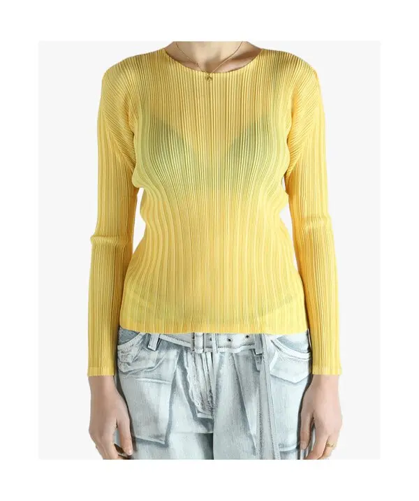 PLEATS PLEASE BY ISSEY MIYAKE Rib Pleats Long Sleeve Top