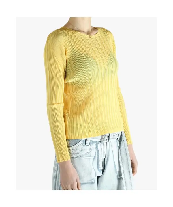 PLEATS PLEASE BY ISSEY MIYAKE Rib Pleats Long Sleeve Top