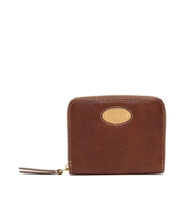 Mulberry Logo Plaque Zip-around Wallet - Brown