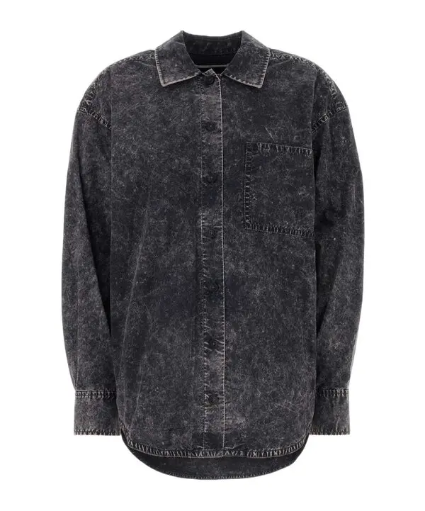 Alexander Wang Curved Hem Oversized Shirt - Black