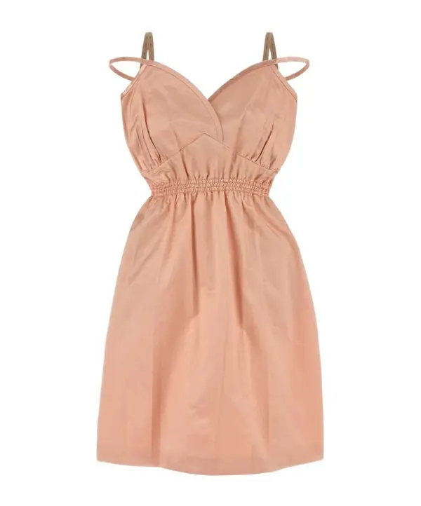 Miu Miu Logo-patch Spaghetti Strap Dress - No