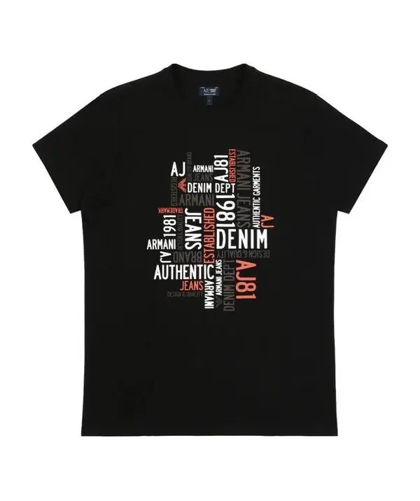 Emporio Armani Cross-printed T-shirt With Round Neck And Short Sleeves