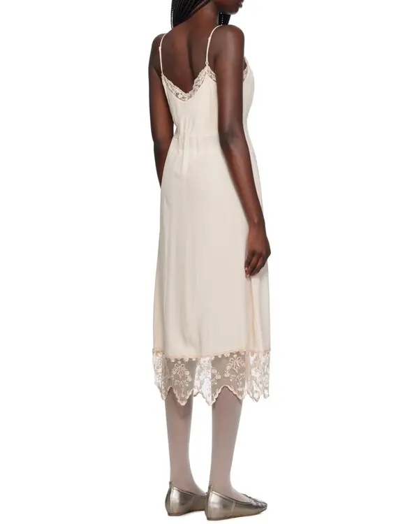 Simone Rocha Deep Lace Trim Slip Dress - White