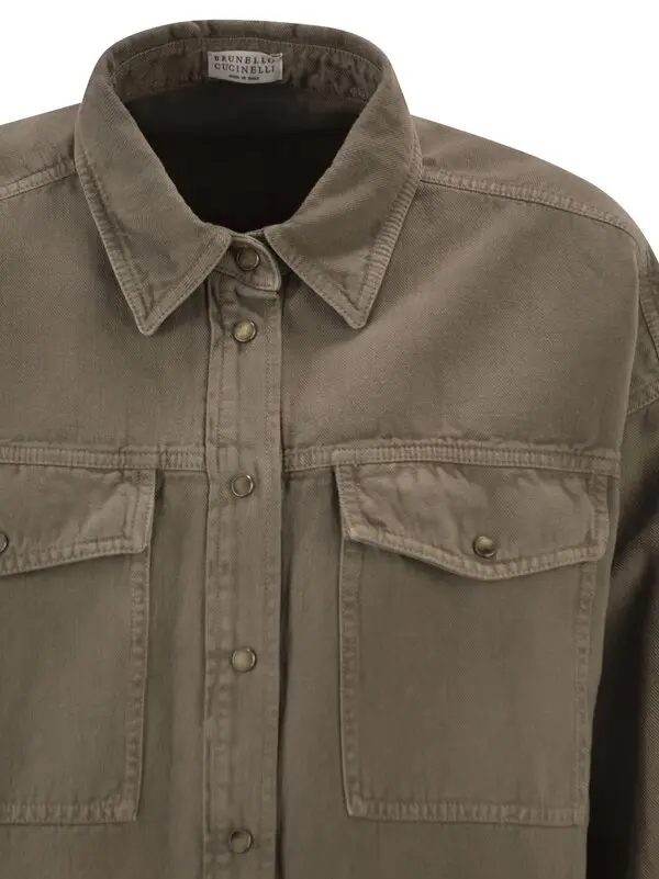 Brunello Cucinelli Long-sleeve Flap-pocket Shirt - Green