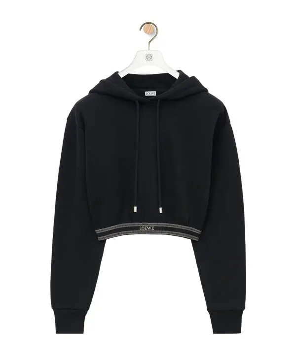 Loewe Cropped Hoodie In Cotton And Cashmere