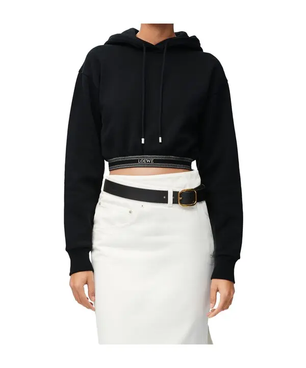 Loewe Cropped Hoodie In Cotton And Cashmere
