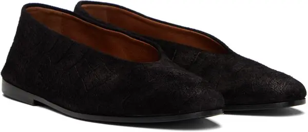 Marsèll Crocodile-effect Ballet Flats - Black