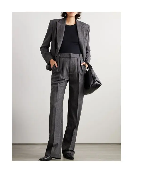 Brunello Cucinelli High-waist Striped Tailored Trousers - Black
