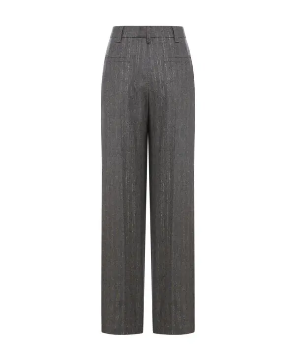 Brunello Cucinelli High-waist Striped Tailored Trousers