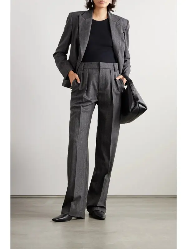 Brunello Cucinelli High-waist Striped Tailored Trousers