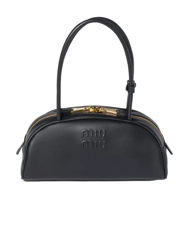 Miu Miu Beau Leather Top Handle Bag - Black