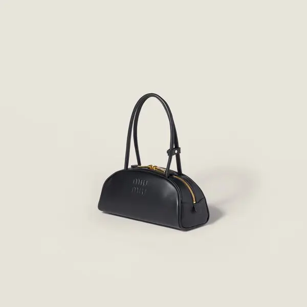 Miu Miu Beau Leather Top Handle Bag - Black
