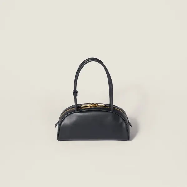 Miu Miu Beau Leather Top Handle Bag - Black