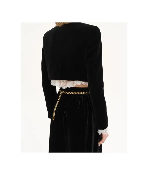 Chloé Velvet Scalloped Cropped Jacket
