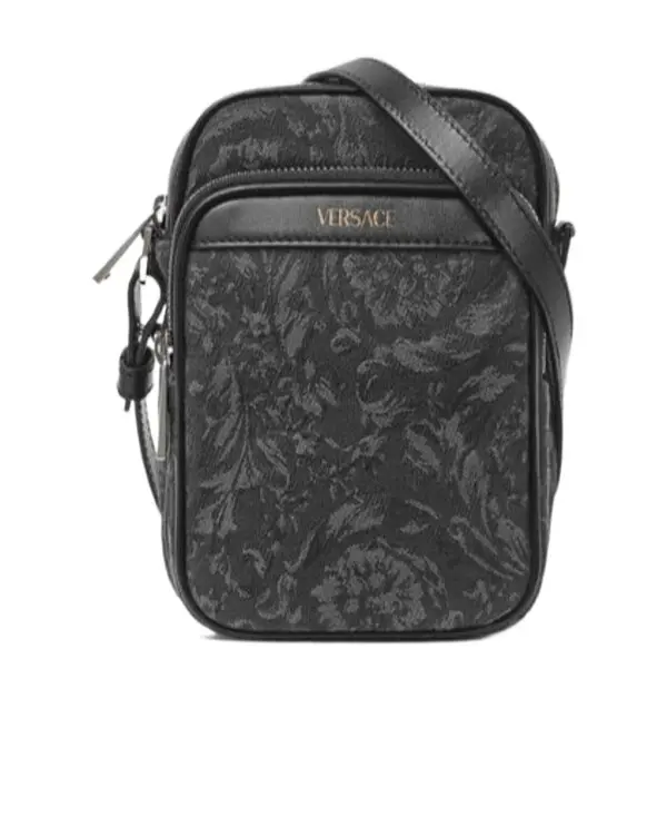 Versace Barocco Athena Zip-up Crossbody Bag - Black