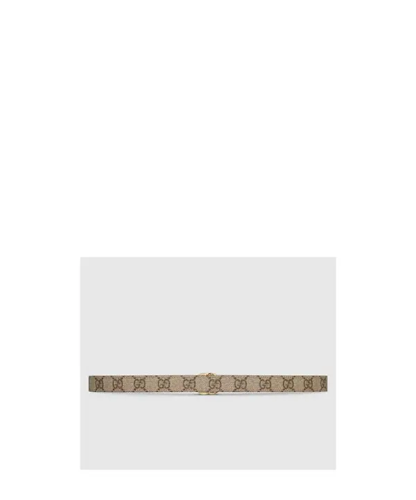 Gucci Gg Marmont Reversible Thin Belt - Brown