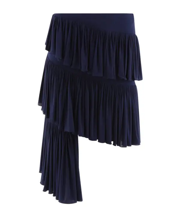 Alaïa Asymmetrical Ruffled Jersey Skirt - Black