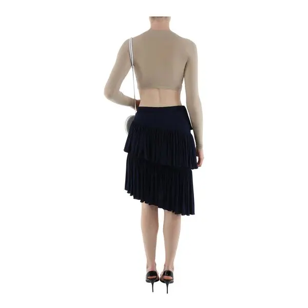 Alaïa Asymmetrical Ruffled Jersey Skirt - Black