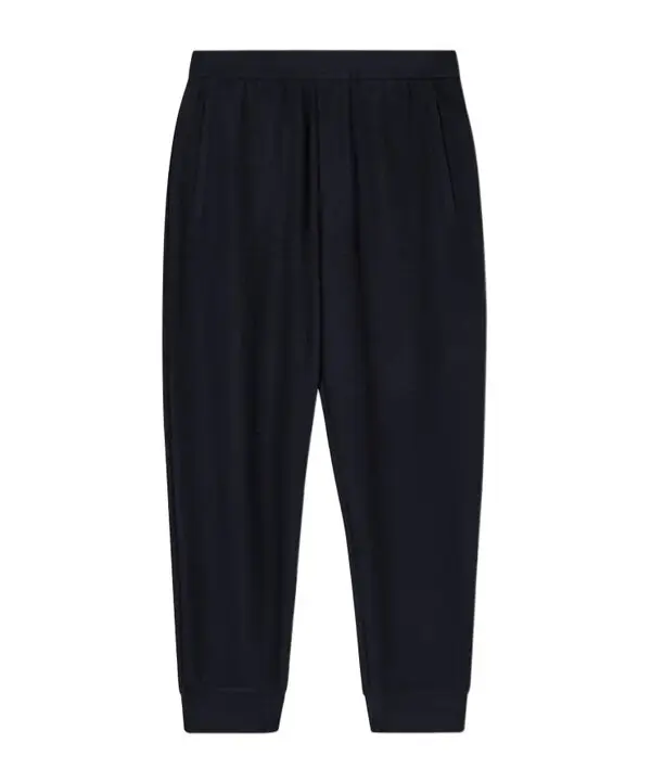 Emporio Armani All-over Logo Patterned Tapered Pants - Dark Blue