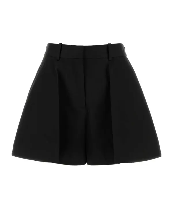 Loewe Trapeze Shorts In Cotton And Silk - Black