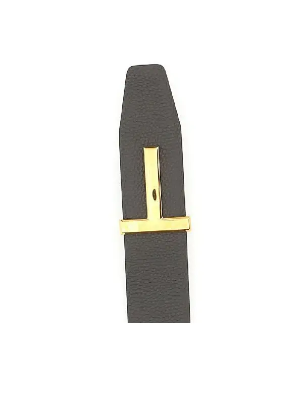 TOM FORD Double-sided T-logo Leather Belt - Black