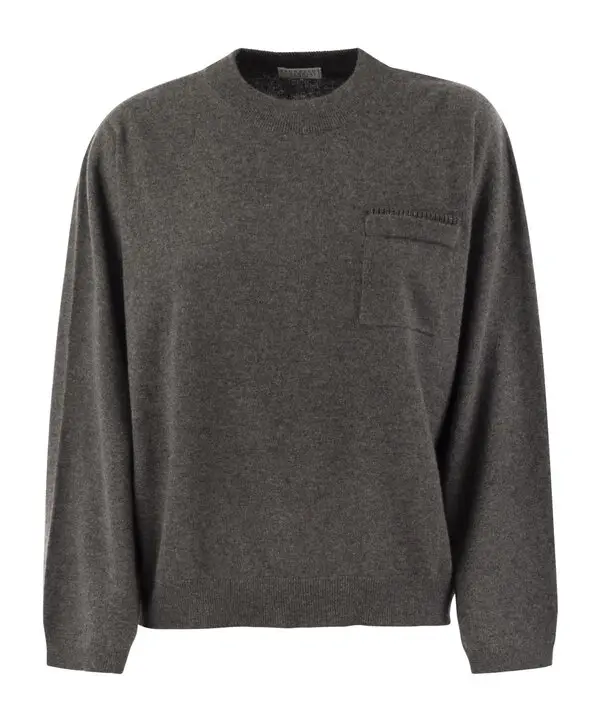 Brunello Cucinelli Crewneck Knitted Jumper With Chest Pocket