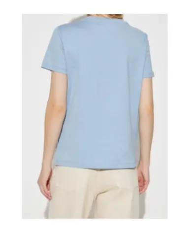 Max Mara Logo Embroidered Crewneck T-shirt - Blue