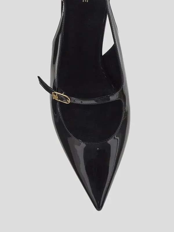 Celine Slingback Flat Sole With Pointed Toe And Adjustable Strap