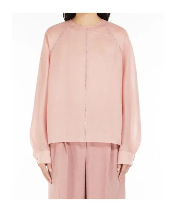 Max Mara Edile Crewneck Blouse With Macramé Inlays
