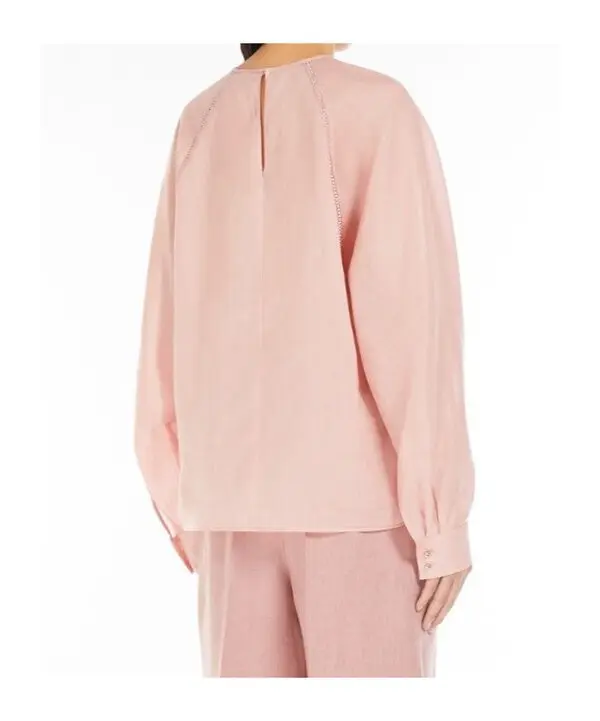 Max Mara Edile Crewneck Blouse With Macramé Inlays