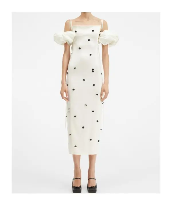 Jacquemus Polka-dot Midi Dress - Off-white